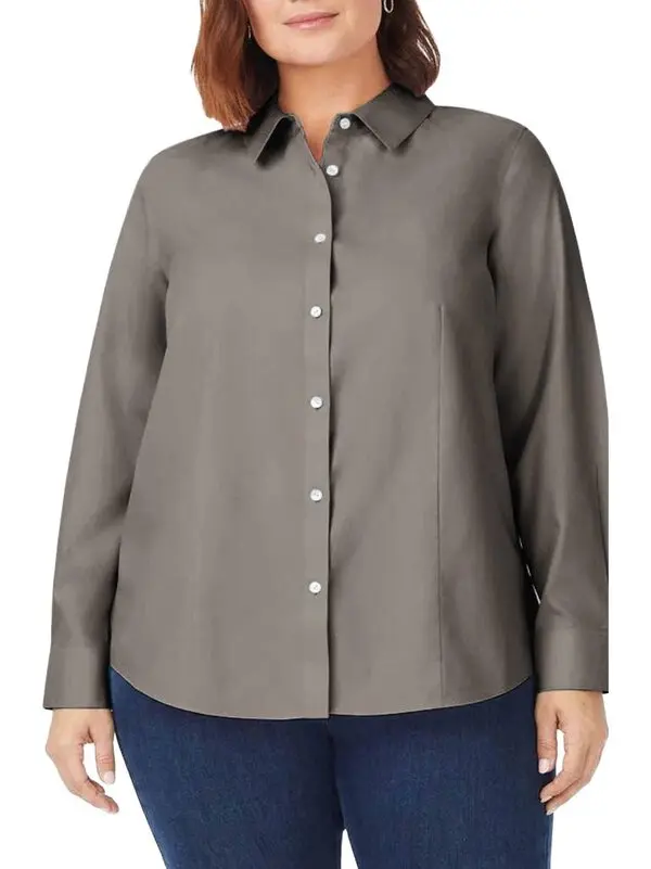 Foxcroft Dianna Non-iron Button-up Shirt - Charcoal