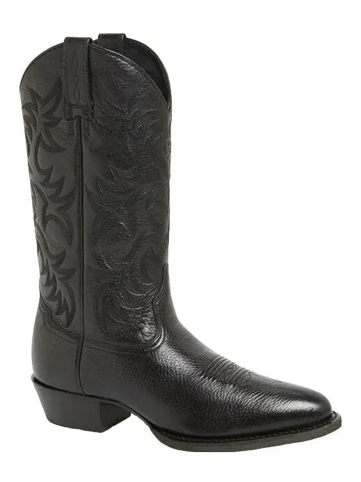 Ariat Heritage Leather Cowboy R-toe Boot - Black