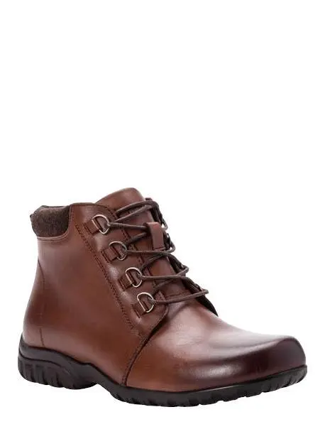 PROPET Delaney Water Resistant Bootie - Brown Leather