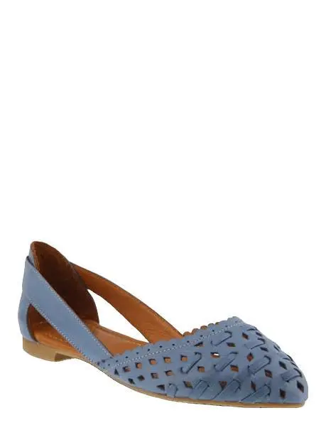 SPRING STEP SHOES Delorse D'orsay Flat - Denim Blue Leather
