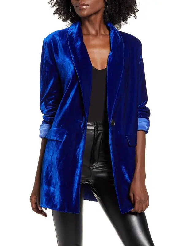Endless Rose Velvet Blazer - Blue
