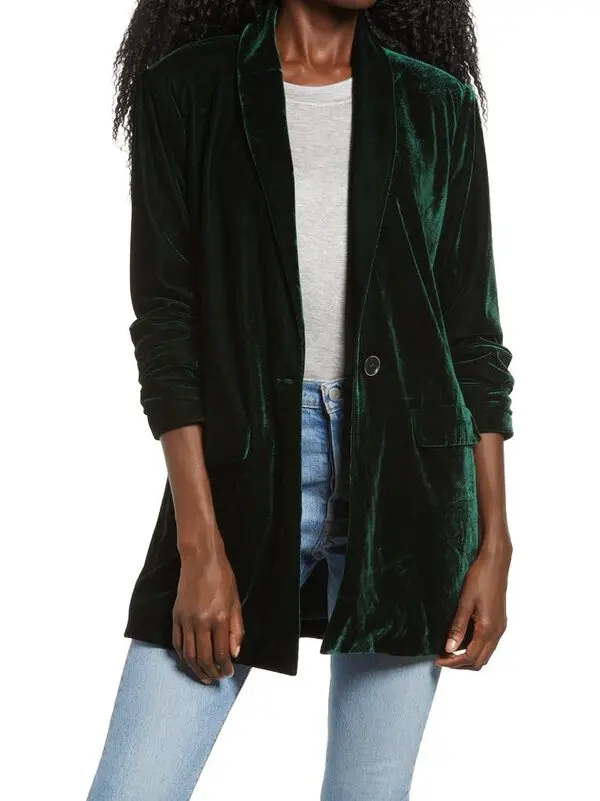 Endless Rose Velvet Blazer - Green