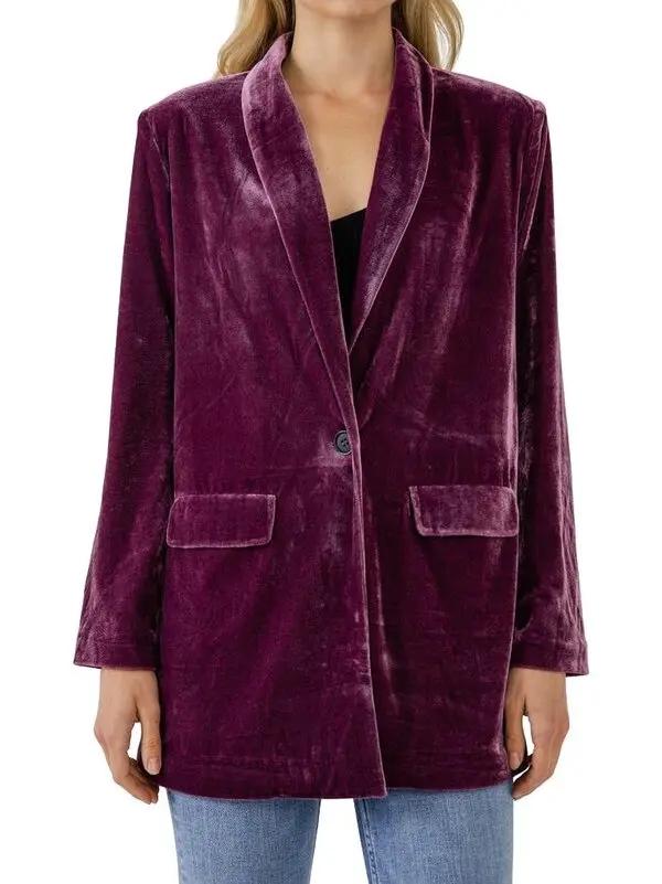Endless Rose Velvet Blazer - Lavender