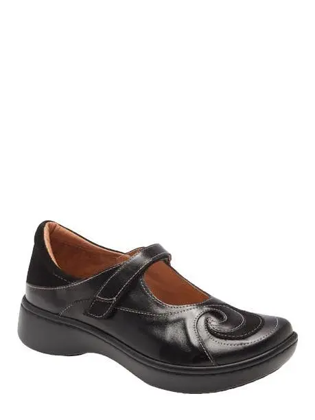 Naot Sea Mary Jane Flat - Black Madras/black Suede