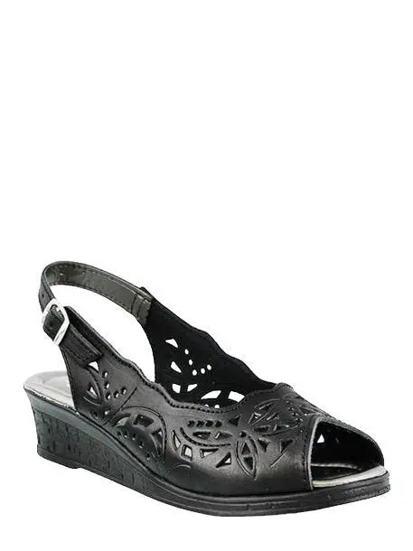 SPRING STEP SHOES Orella Slingback Sandal - Black/black Leather