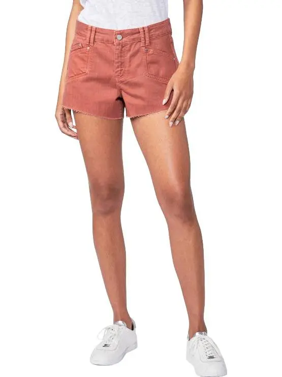 Paige Mayslie Utility Denim Shorts - Vintage Muted Clay