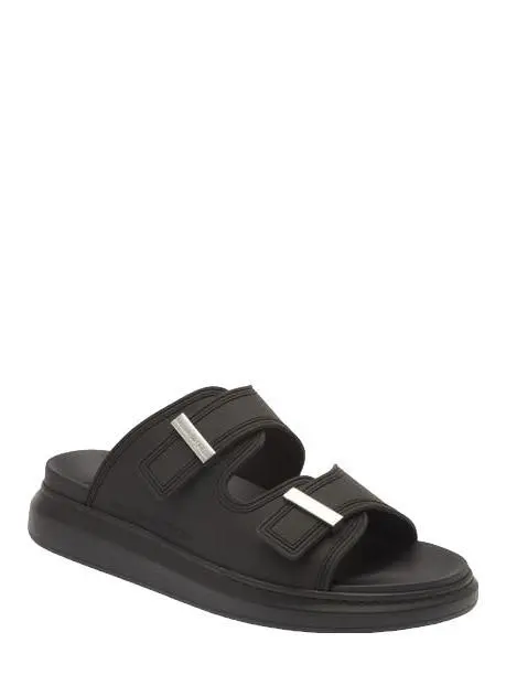 Alexander McQueen Oversize Slide Sandal - Black/ Silver