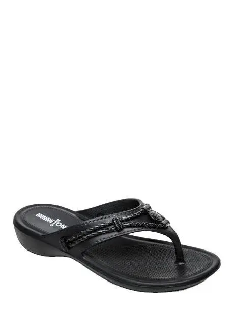 Minnetonka Silverthorne Prism Waterproof Flip Flop - Black