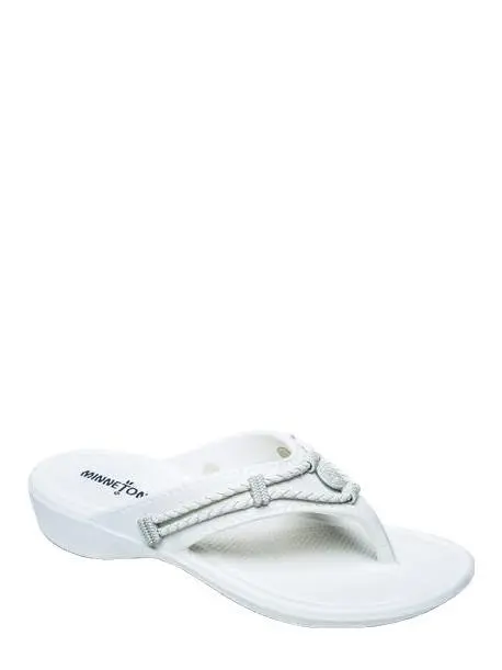 Minnetonka Silverthorne Prism Waterproof Flip Flop - White