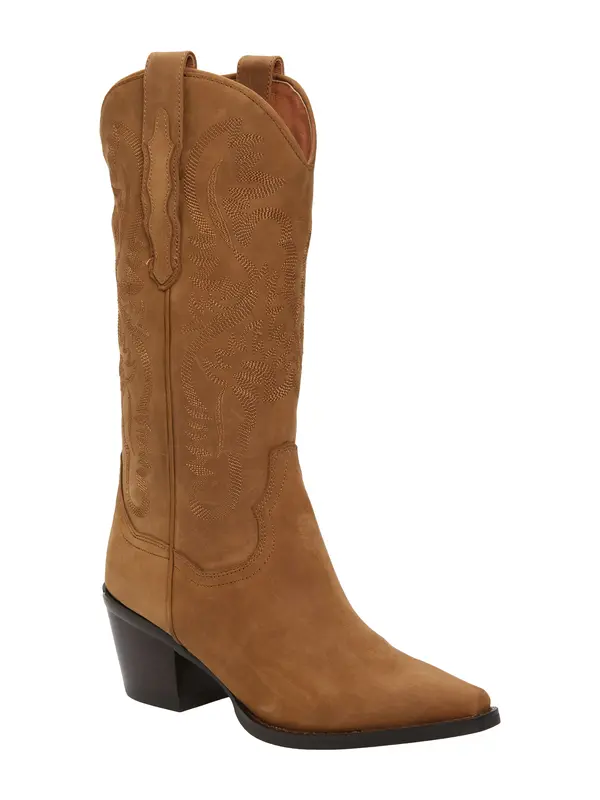 Jeffrey Campbell Dagget Western Boots - Brown Washed Leather