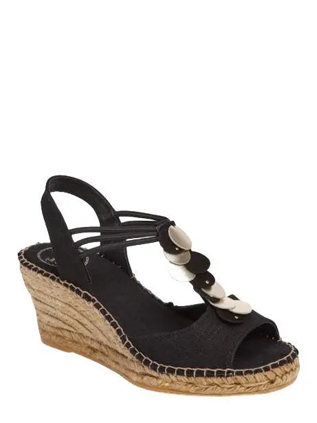 TONI PONS Sitges Espadrille Sandal - Black Fabric