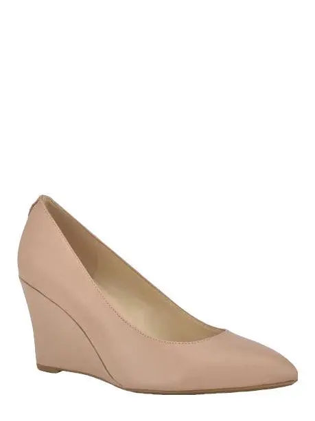 Nine West Cal 9x9 Wedge Pump - Nude Leather