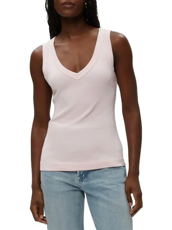 Michael Stars Maya Cotton V-neck Tank - Lychee