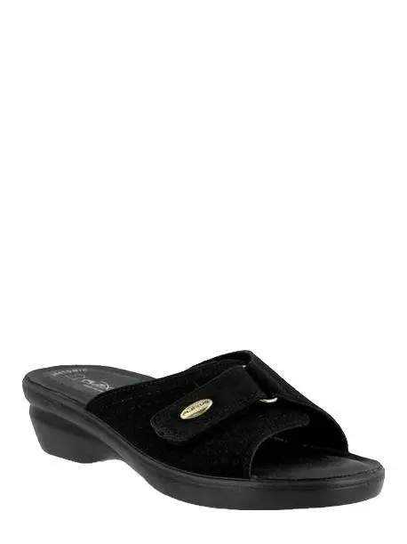 SPRING STEP SHOES Kea Slide Sandal - Black Suede