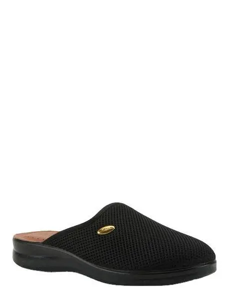 SPRING STEP SHOES Scuff Slipper - Black Fabric