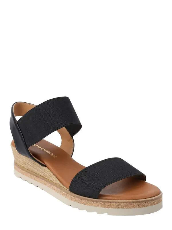Andre Assous Neveah Espadrille Sandal - Black Fabric