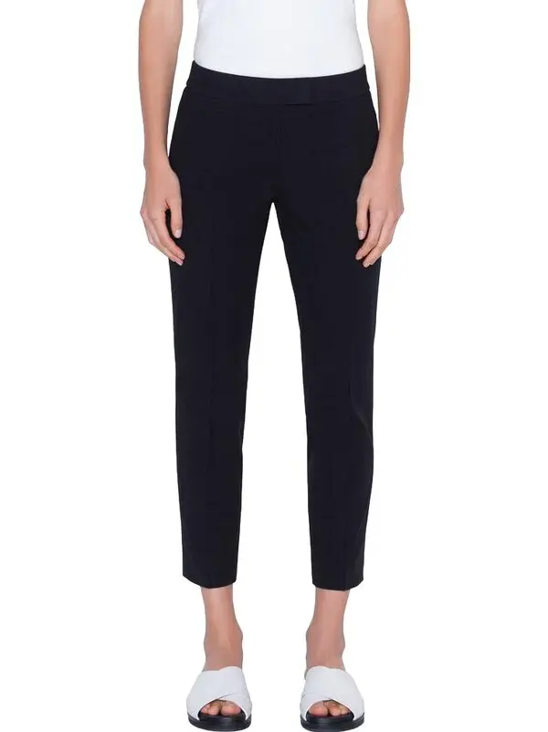 Akris Frankie Stretch Cotton Cropped Pants - Black