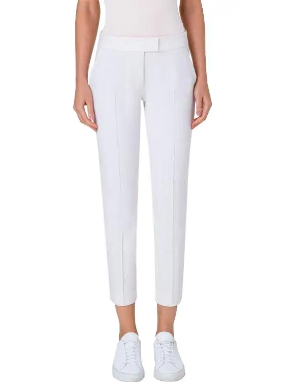Akris Frankie Stretch Cotton Cropped Pants - Cream