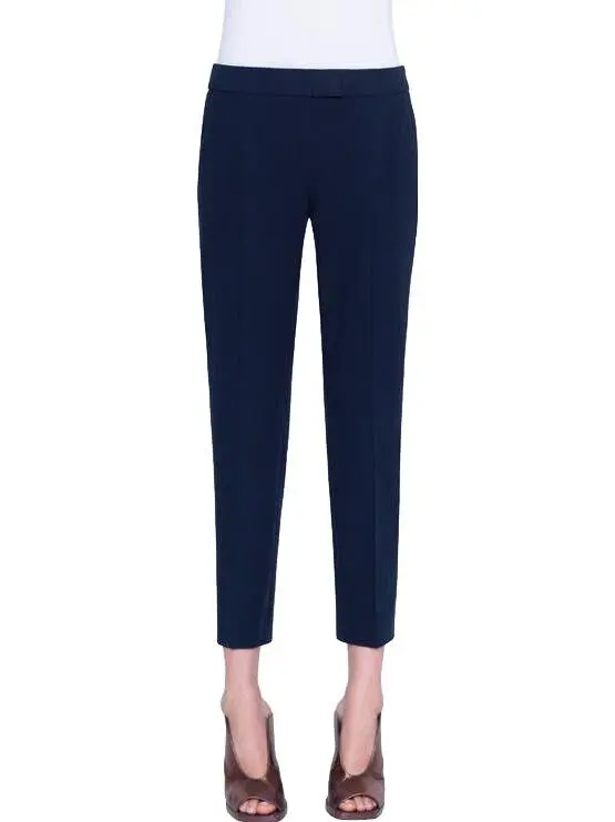 Akris Frankie Cropped Stretch Cotton Pants - Navy