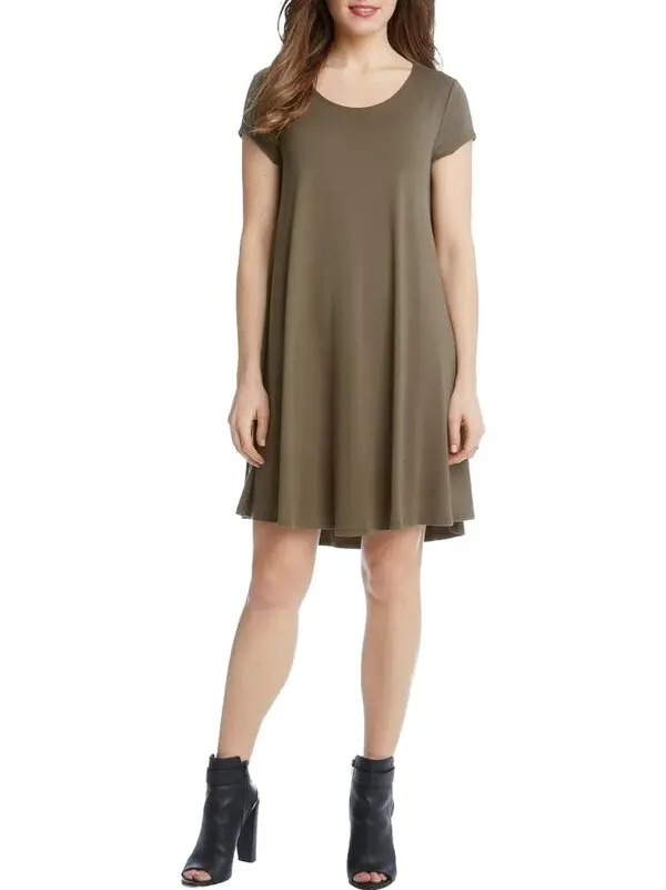 Karen Kane Maggie Cap-sleeve Trapeze Dress - Olive