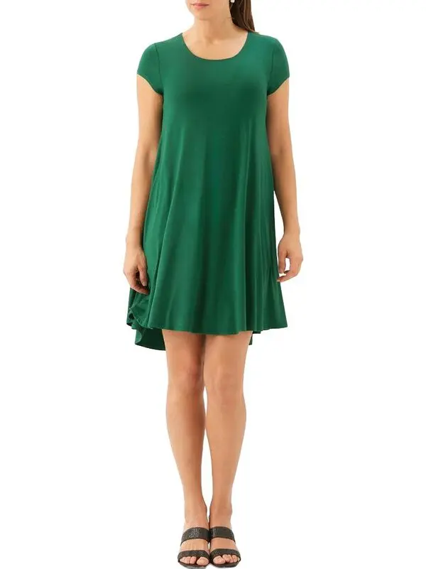 Karen Kane Maggie Cap-sleeve Trapeze Dress - Spruce
