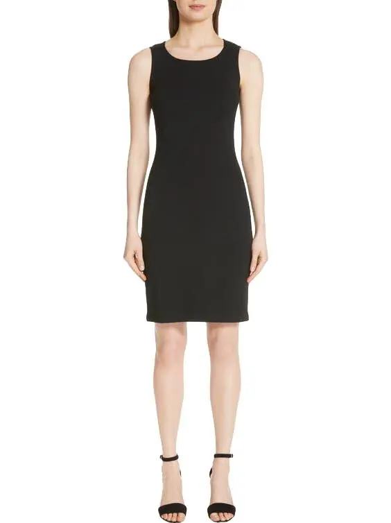 St. John Collection Sleeveless Milano Knit Dress - Cavr Caviar