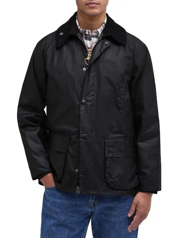 Barbour Bedale Water Resistant Waxed Cotton Jacket - Black
