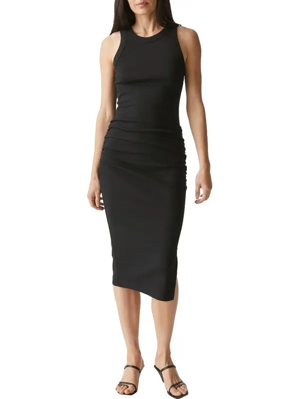 Michael Stars Wren Side Slit Midi Dress - Black