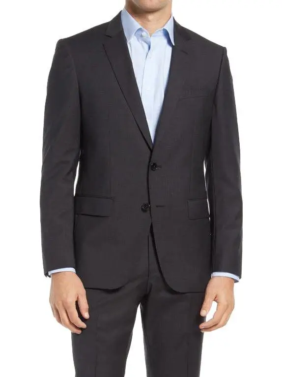 BOSS Huge Slim Fit Virgin Wool Sport Coat - Black
