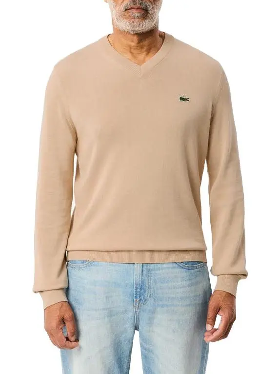 Lacoste V-neck Cotton Sweater - Viennese