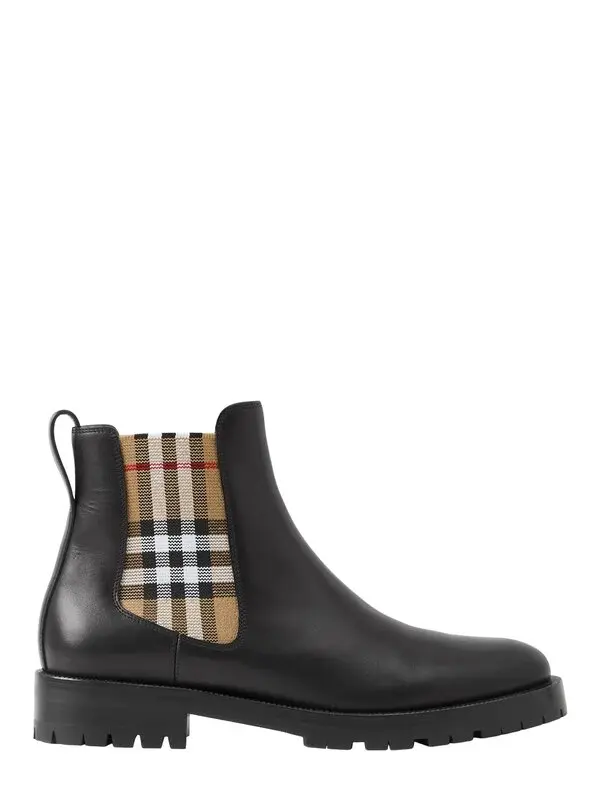 Burberry Allostock Check Chelsea Boot - Black