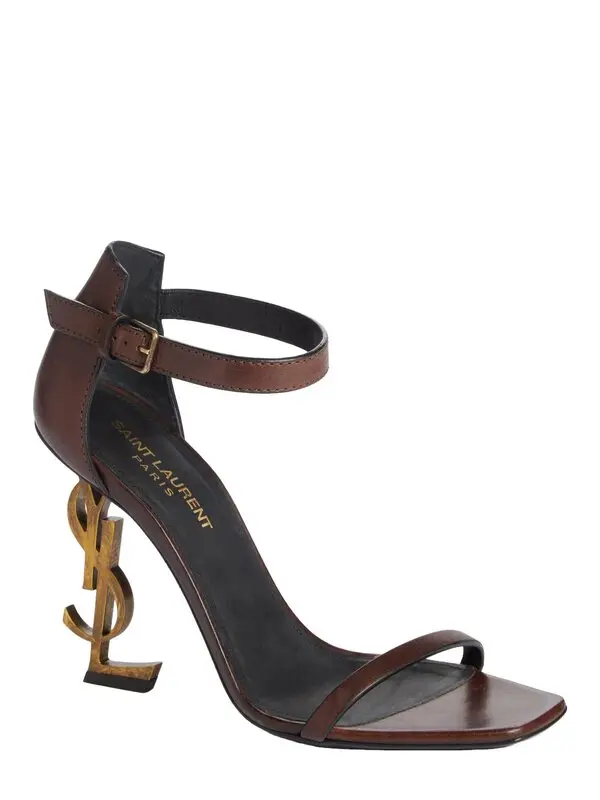 Saint Laurent Opyum Ankle Strap Sandal - Brown