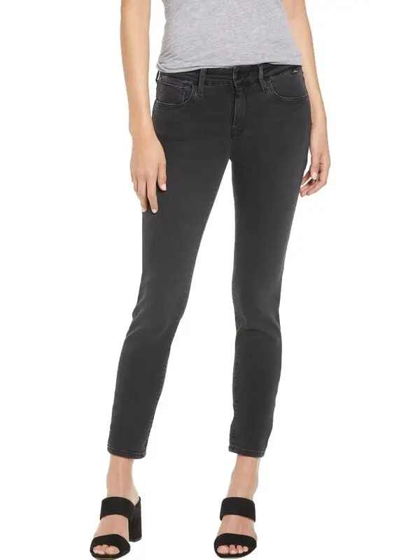 MAVI Alexa Mid-rise Skinny Jeans - Dark Smoke Supersoft