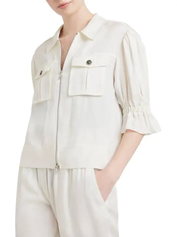 Cinq À Sept Holly Ruffle-sleeve Jacket - Ivory