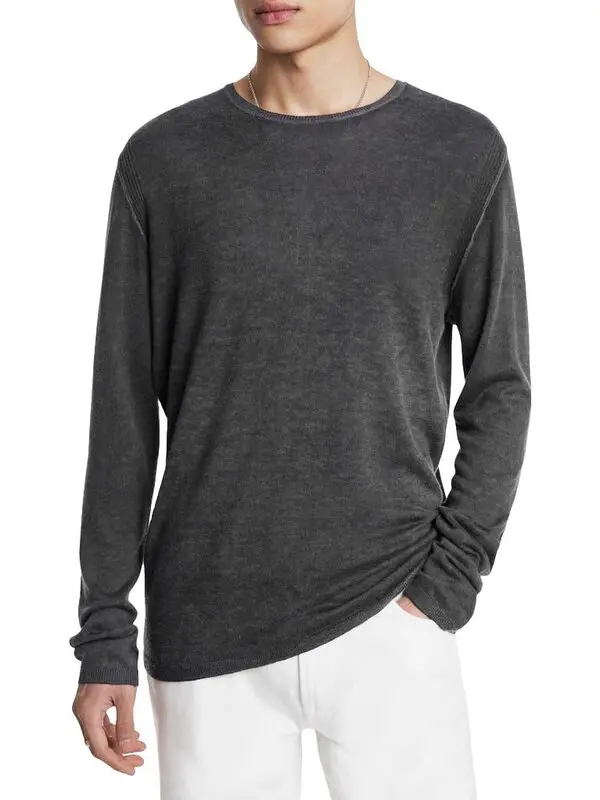 John Varvatos Silk & Cashmere Sweater - Light Grey