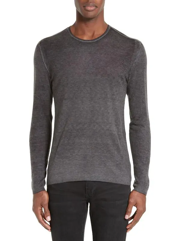John Varvatos Silk & Cashmere Sweater - Medium Grey