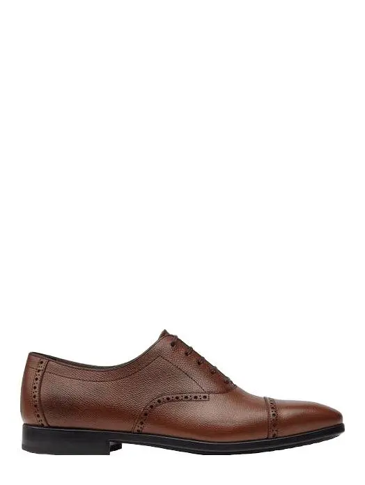 FERRAGAMO Riley Pebbled Cap Toe Oxford - Radica