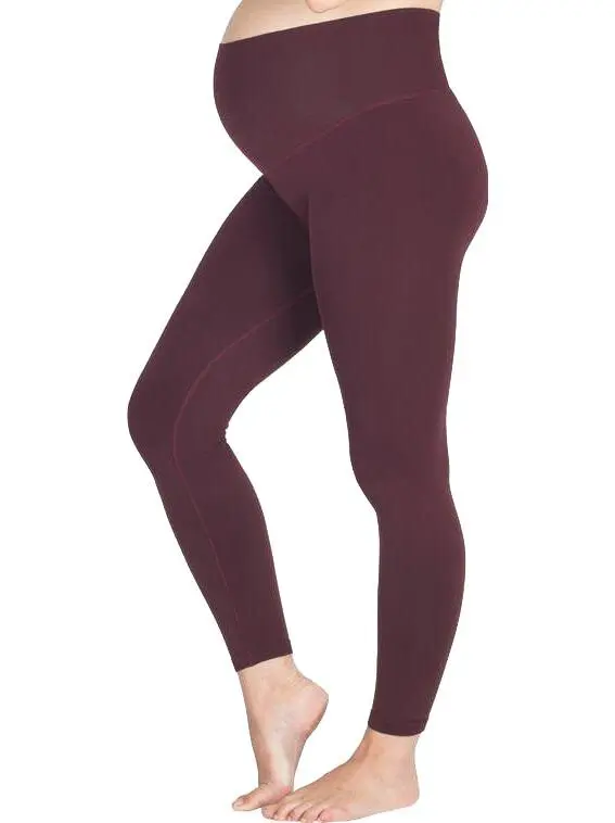 MODERN ETERNITY Seamless Yoga Maternity Leggings - Burgundy