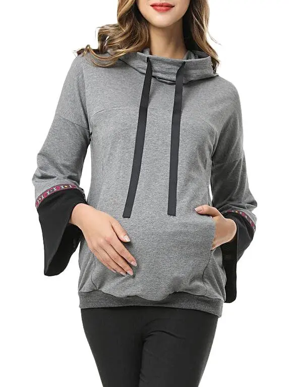KIMI + KAI Maternity Hoodie - Grey