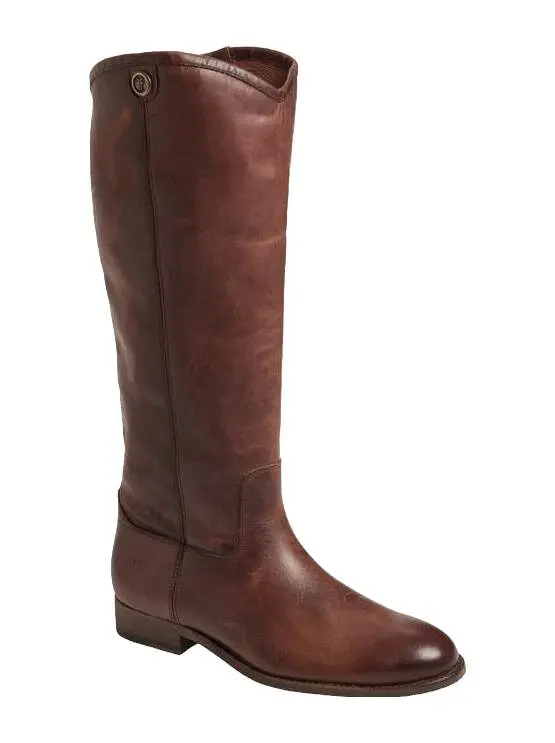 THE FRYE COMPANY Melissa Button 2 Knee High Boot - Cognac Leather