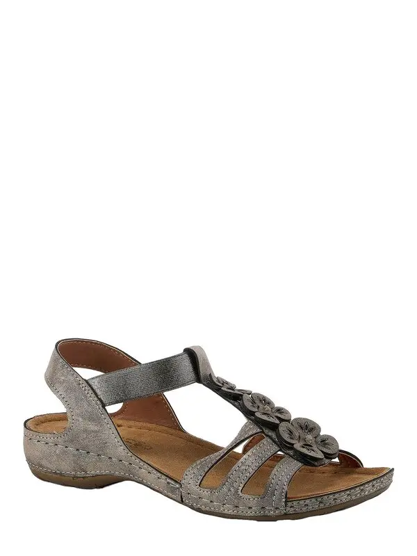 SPRING STEP SHOES Adede Caged Sandals - Pewter Patent Leather
