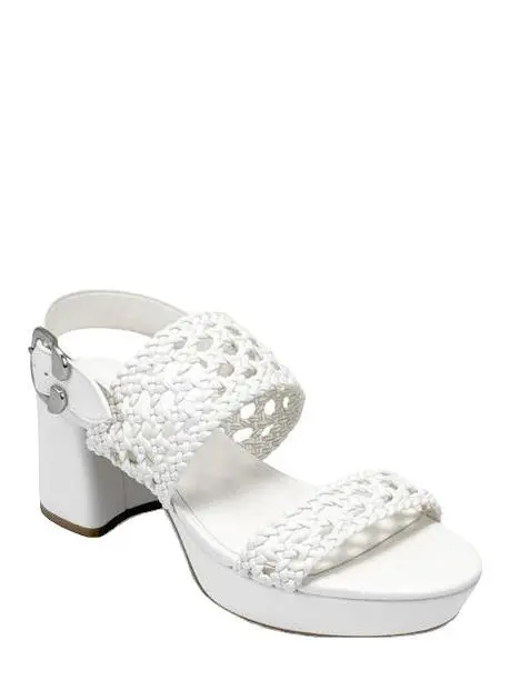 Aerosoles Platform Slingback Sandal - White Open Woven