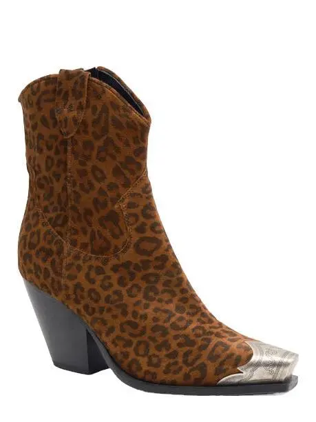 Free People Brayden Western Boots - Leopard Suede