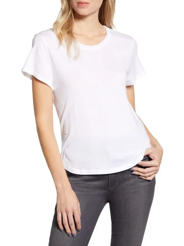 Splendid Abbie Crewneck Cotton Blend Tee - White