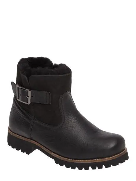 Blackstone Shearling Lined Leather Bootie - Black Leather
