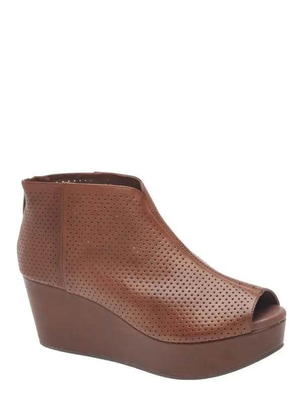 CHOCOLAT BLU Walee Platform Bootie - Dark Brown Leather