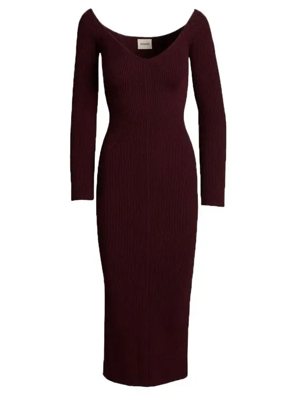 Khaite Pia Dress - Merlot Red
