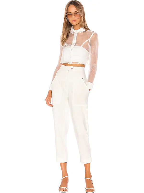 Superdown Helena Button Up Top - White