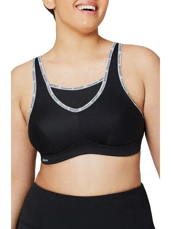 GLAMORISE No-bounce Camisole Sports Bra - Black