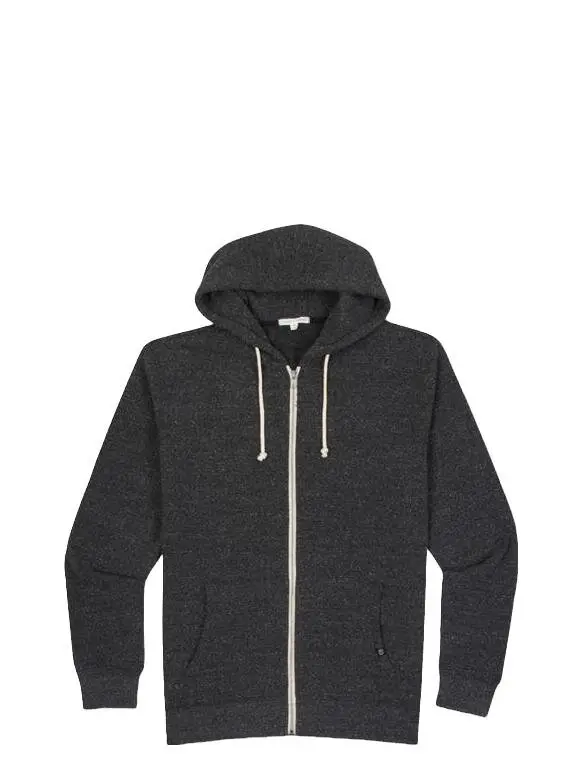 THREADS 4 THOUGHT Trim Fit Heathered Fleece Zip Hoodie - Htr Black